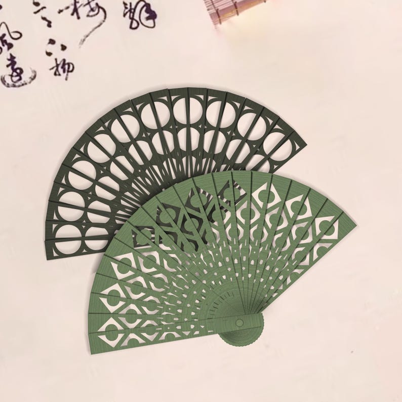 Laser Cut Decorative Wooden Fan, Oriental Wooden Folding Fan, Wedding ...