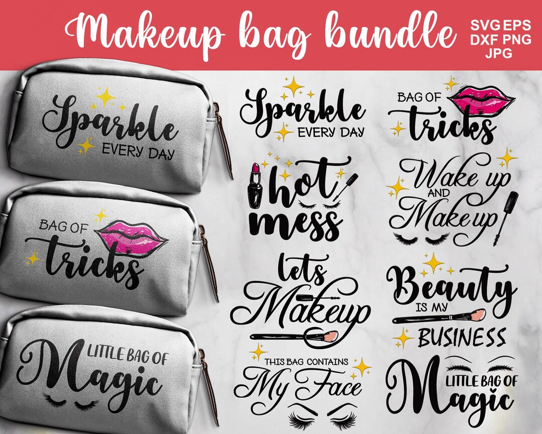 Makeup Bag Svg Bundle, Makeup Bag, Bag Svg, Fashion Svg, Mascara Svg ...