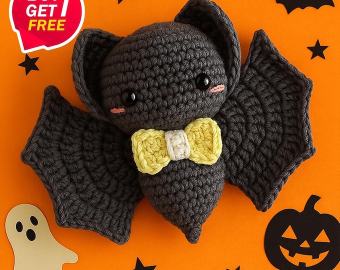 Baby Bat Crochet Pattern PDF | Cute Amigurumi Halloween Bat Tutorial ...