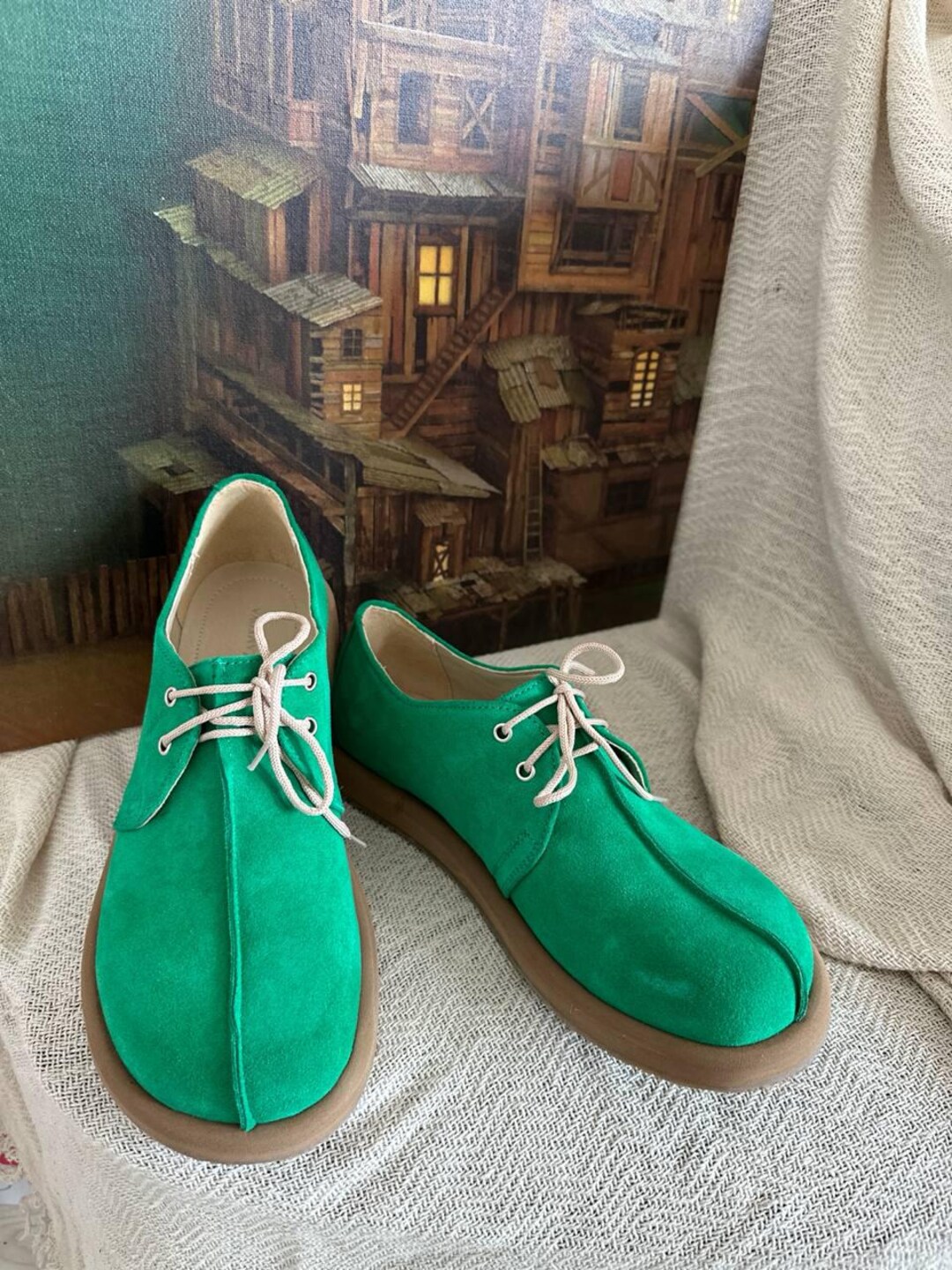 Handmade Suede Oxford Shoes: Anatomical Wide Toe Lace-up - Etsy