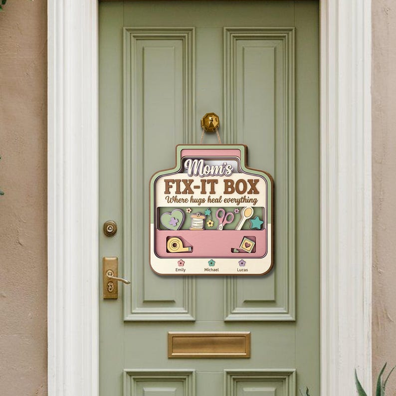 Mom Fix It Box Wooden Sign, 3D Layered Wall Decor, Personalized Mom ...