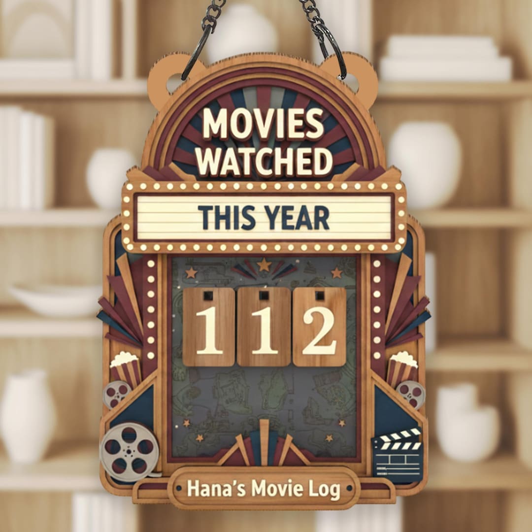 Personalized Vintage Movie Tracker Sign, Movies Watched This Year Decor ...