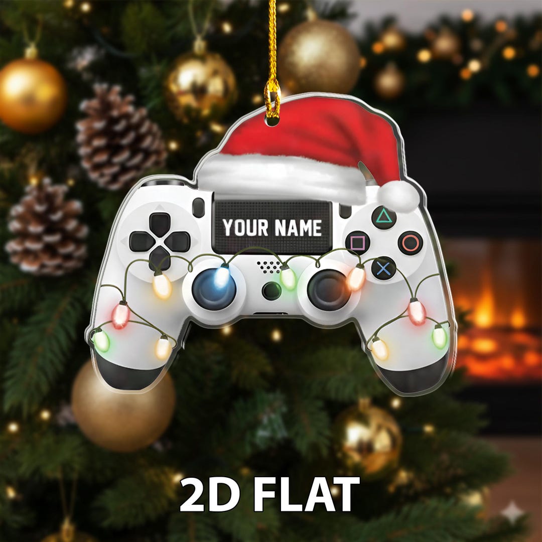 Personalized 2D Flat Gamer Ornament, Custom Video Game Controller Gift ...