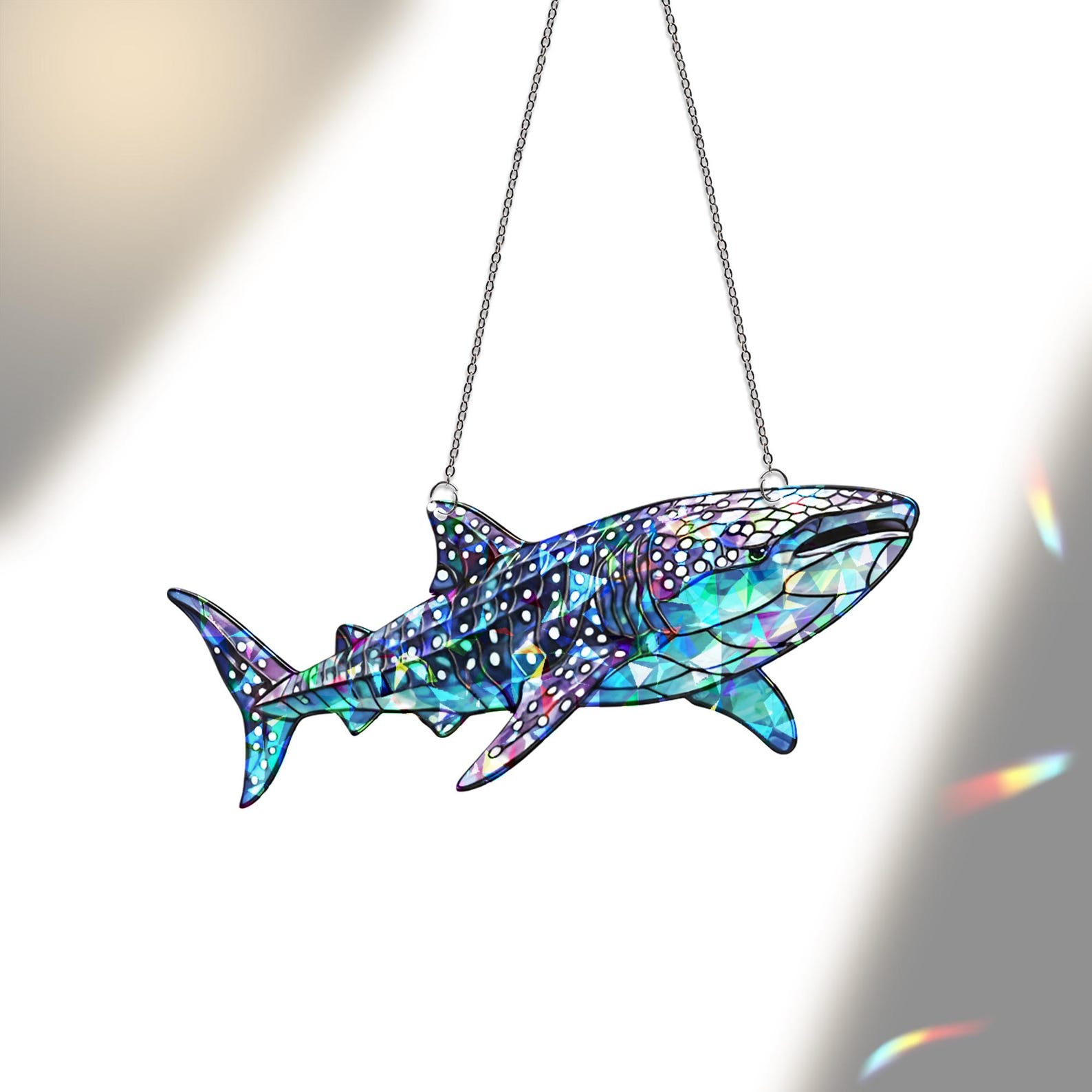 Whale Shark Acrylic Hologram Window Hanging, Ocean Animal Suncatcher ...