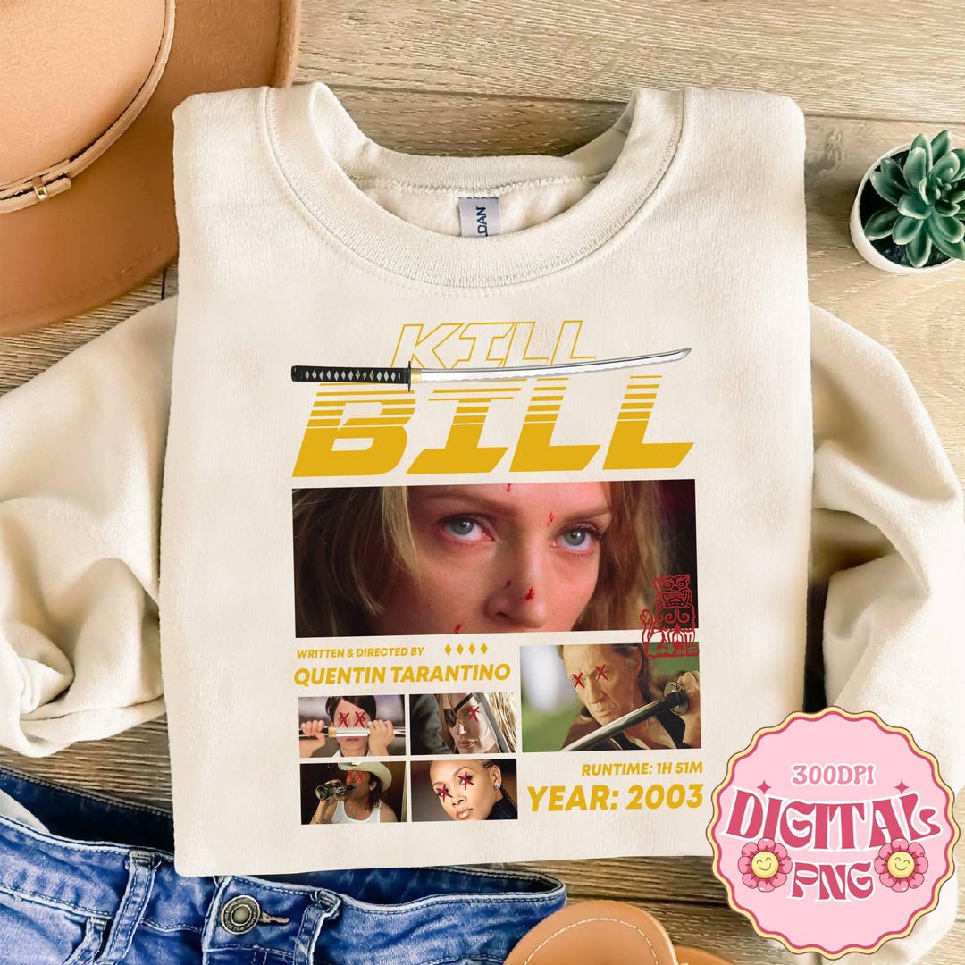 Kill Bill Poster Art Digital File, Vintage Uma Thurman the Bride Elle ...
