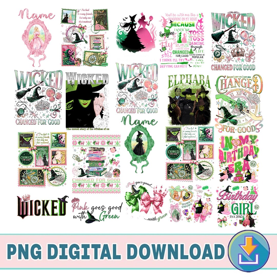 Christmas Glinda and Elphaba Png, Wicked Change for Good Christmas PNG ...