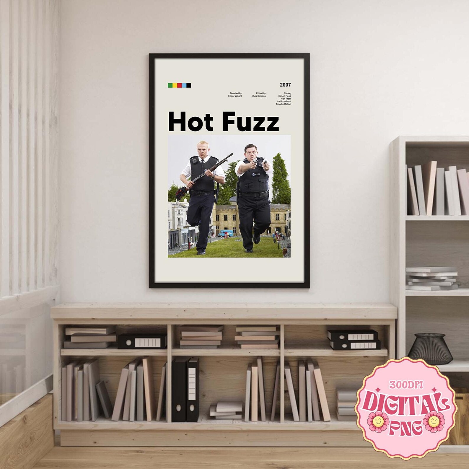 Hot Fuzz Movie Poster Digital File, Hot Fuzz Digital Art, 90s Retro Hot ...