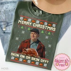 Skin on or Skin off Ed Gein Ugly Christmas Png, Christmas Gift, Charlie ...