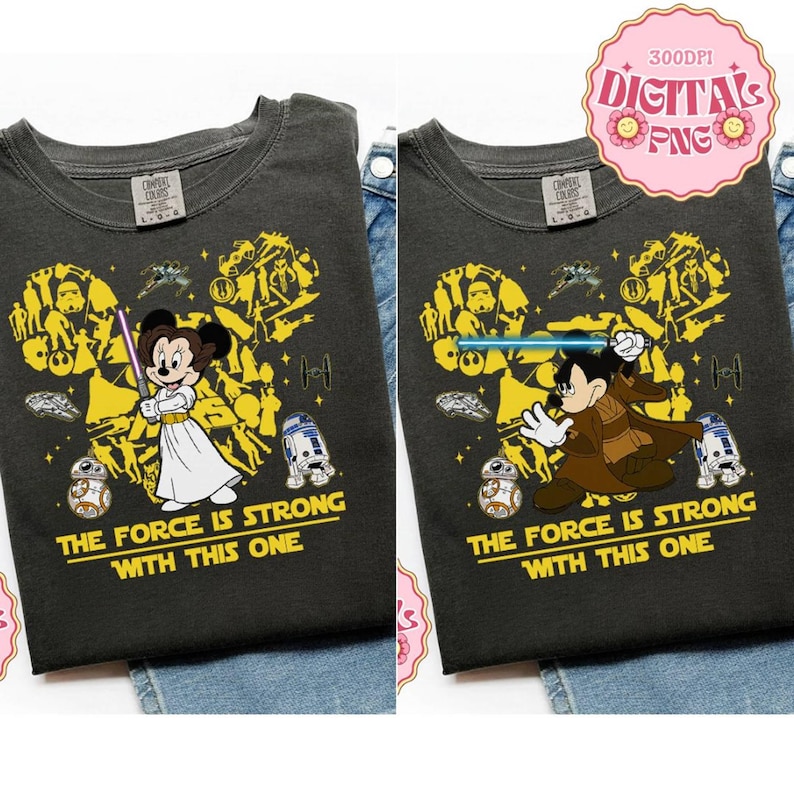 Mickey and Minnie Starwars Movie Couple Png, the Force is Strong With ...
