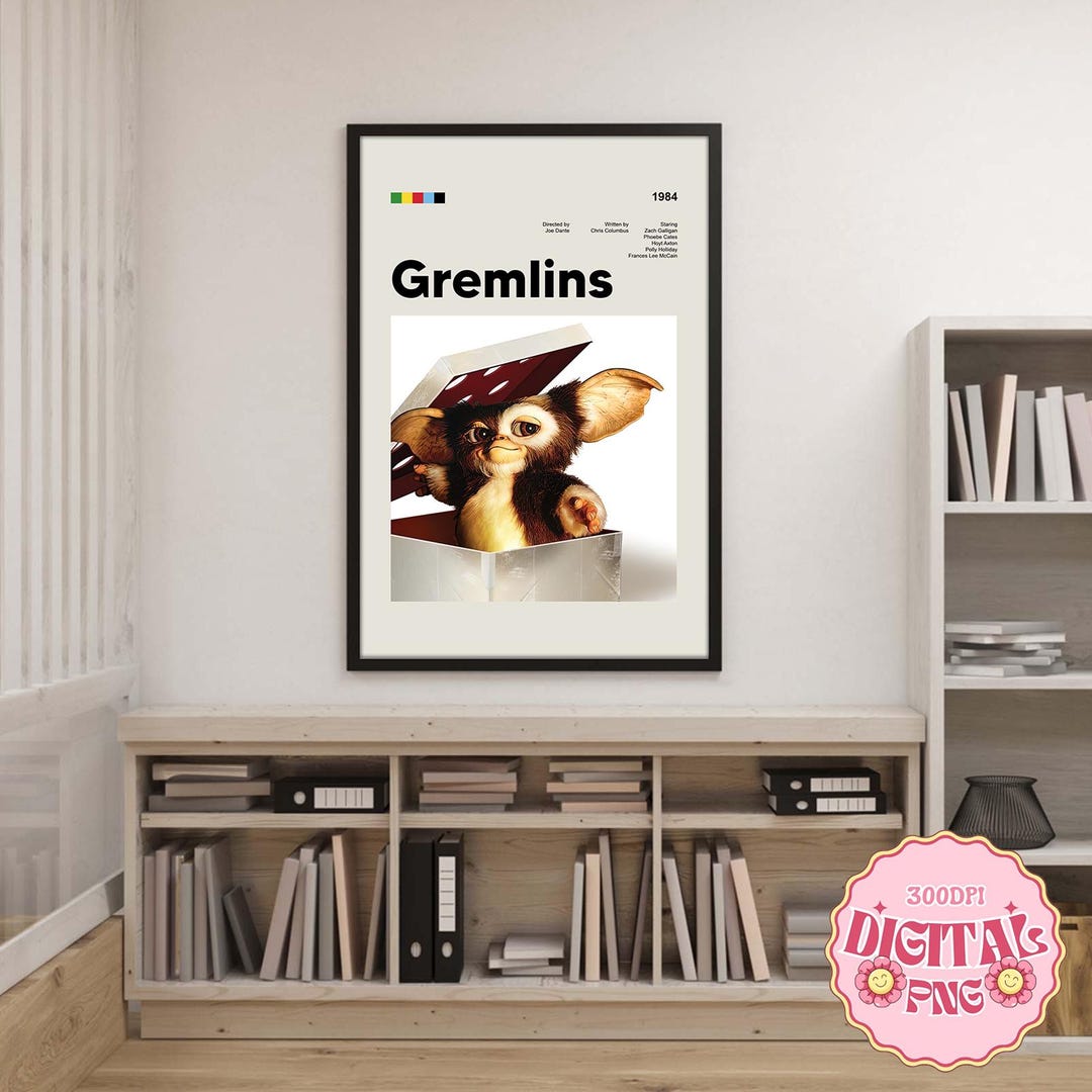 Gremlins Vintage Poster Digital File, Gizmo Gremlins Christmas Png ...