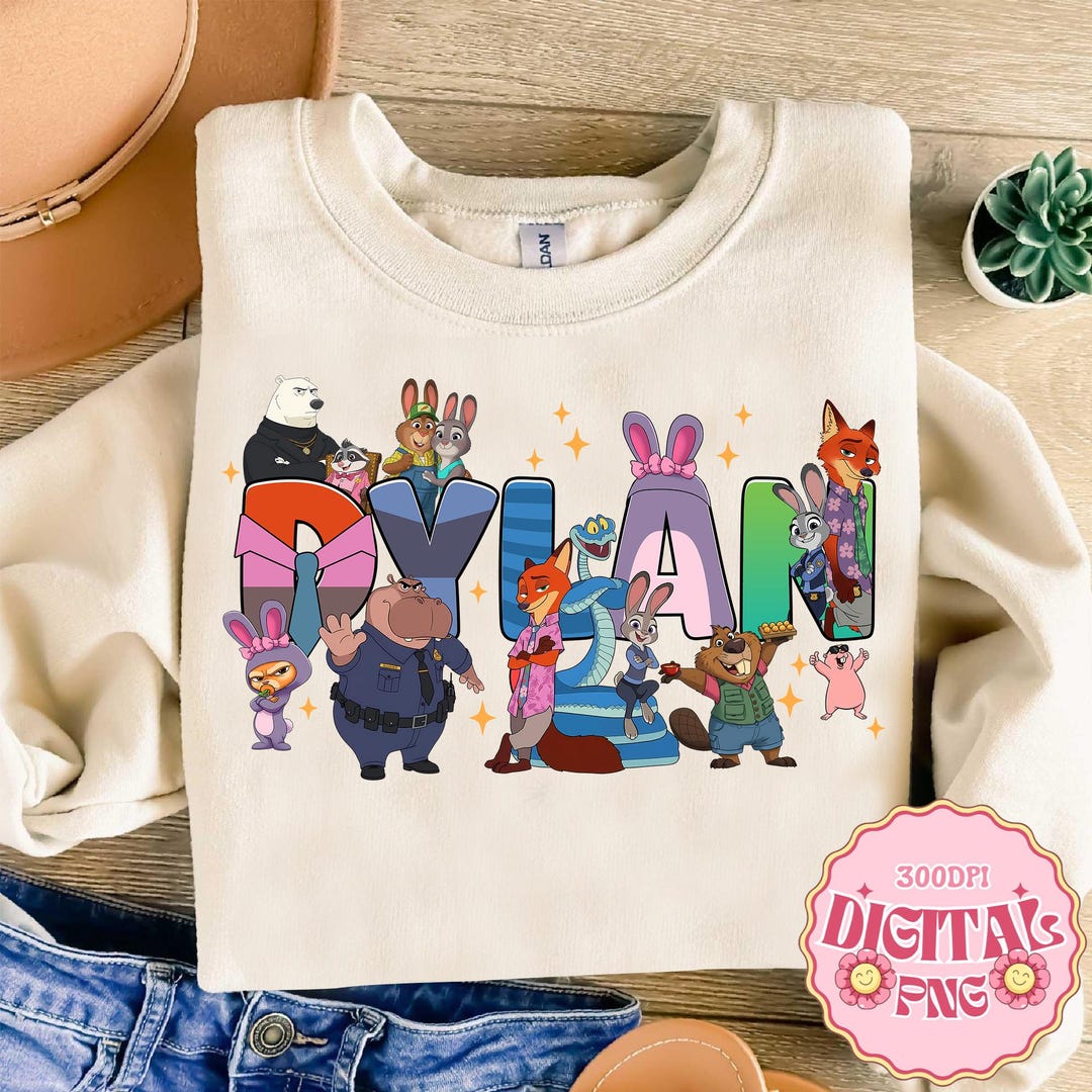 Custom Name Zootopia 2 Character Themed Disneyland File, Zootropolis ...