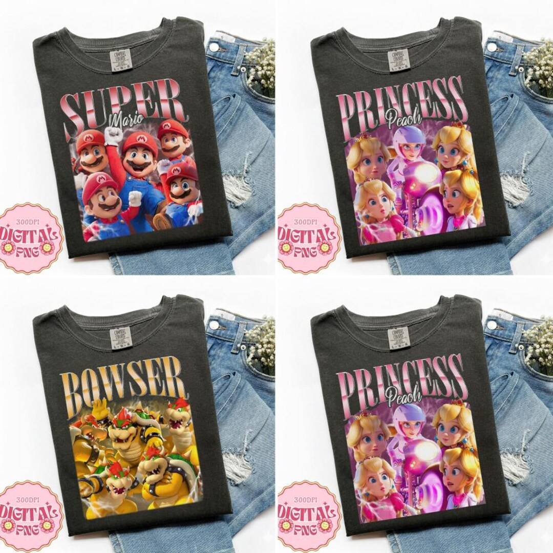 Super Mario 90s Bootleg Bundle Png, Mario Luigi Princess Peach Toad ...