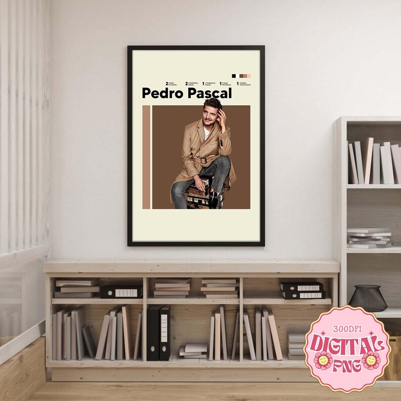 Pedro Pascal Retro Poster File, Pedro Pascal Canvas Poster Digital ...
