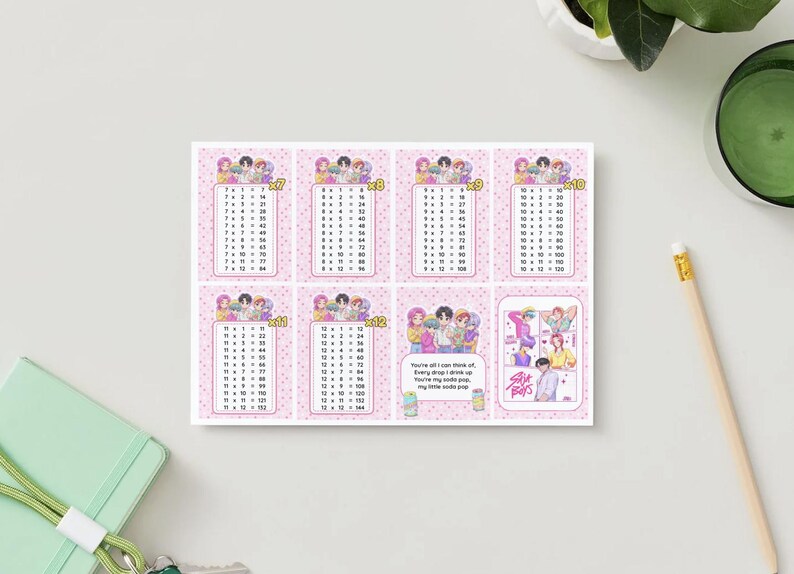Kpop Demon Hunter Times Table Flash Cards, Printable Multiplication ...