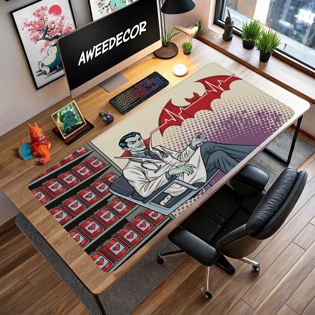 Vampire Doctor Desk Mat: Spooky Gothic Halloween Office Decor - Etsy