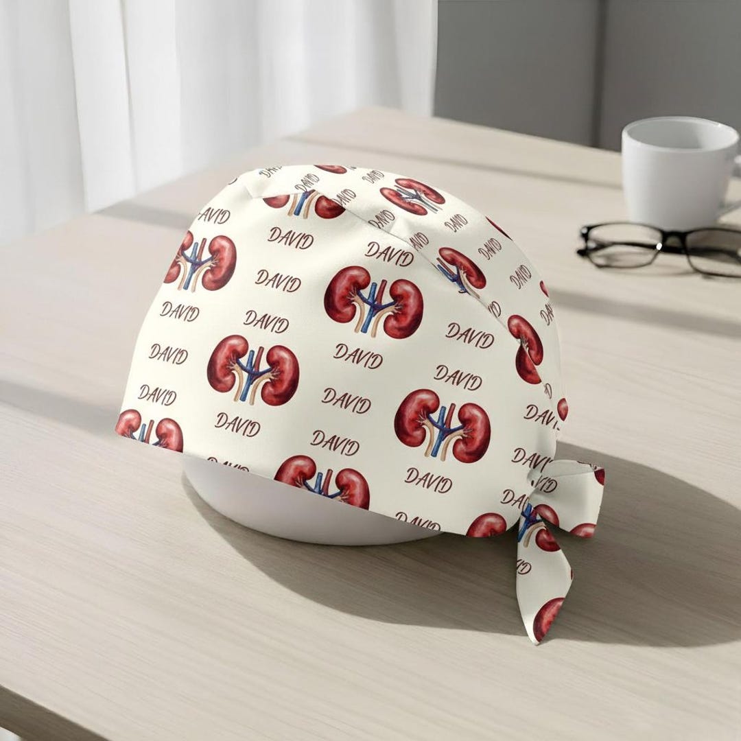 Personalized Kidney Scrub Cap – Custom Name Medical Surgery Hat for ...