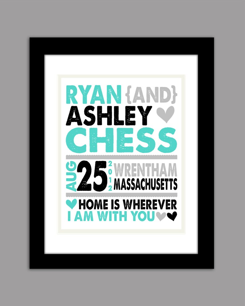 Professional Print Personalized Typography Wedding Gift - Etsy