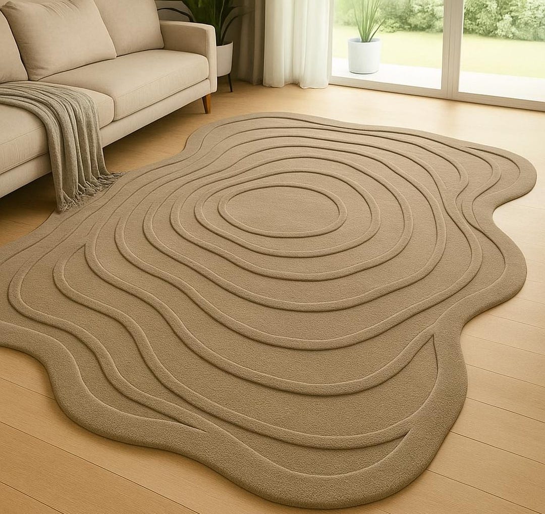 Modern Handtuffed Irregular Shape Area Rug for Living Room,unique ...