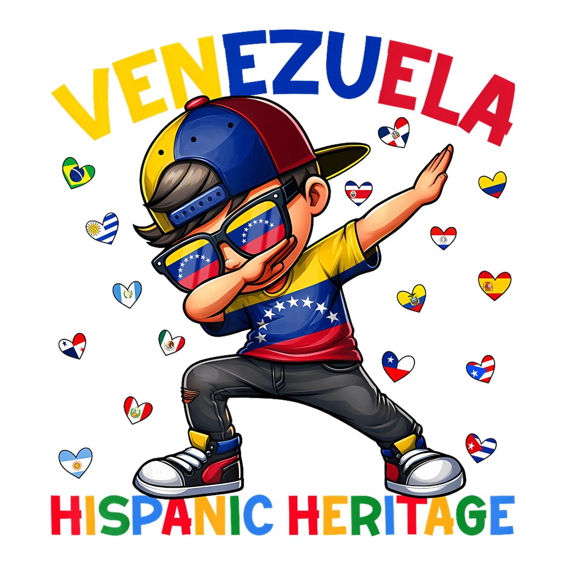 Hispanic Heritage Month Venezuela Flag Shirts Venezuelan Boy Digital ...