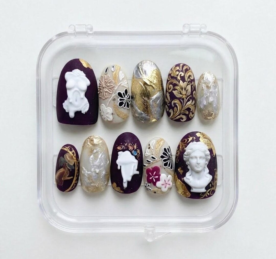 Renaissance Sculpture Press on Nails | Classical Greco-roman Bust ...