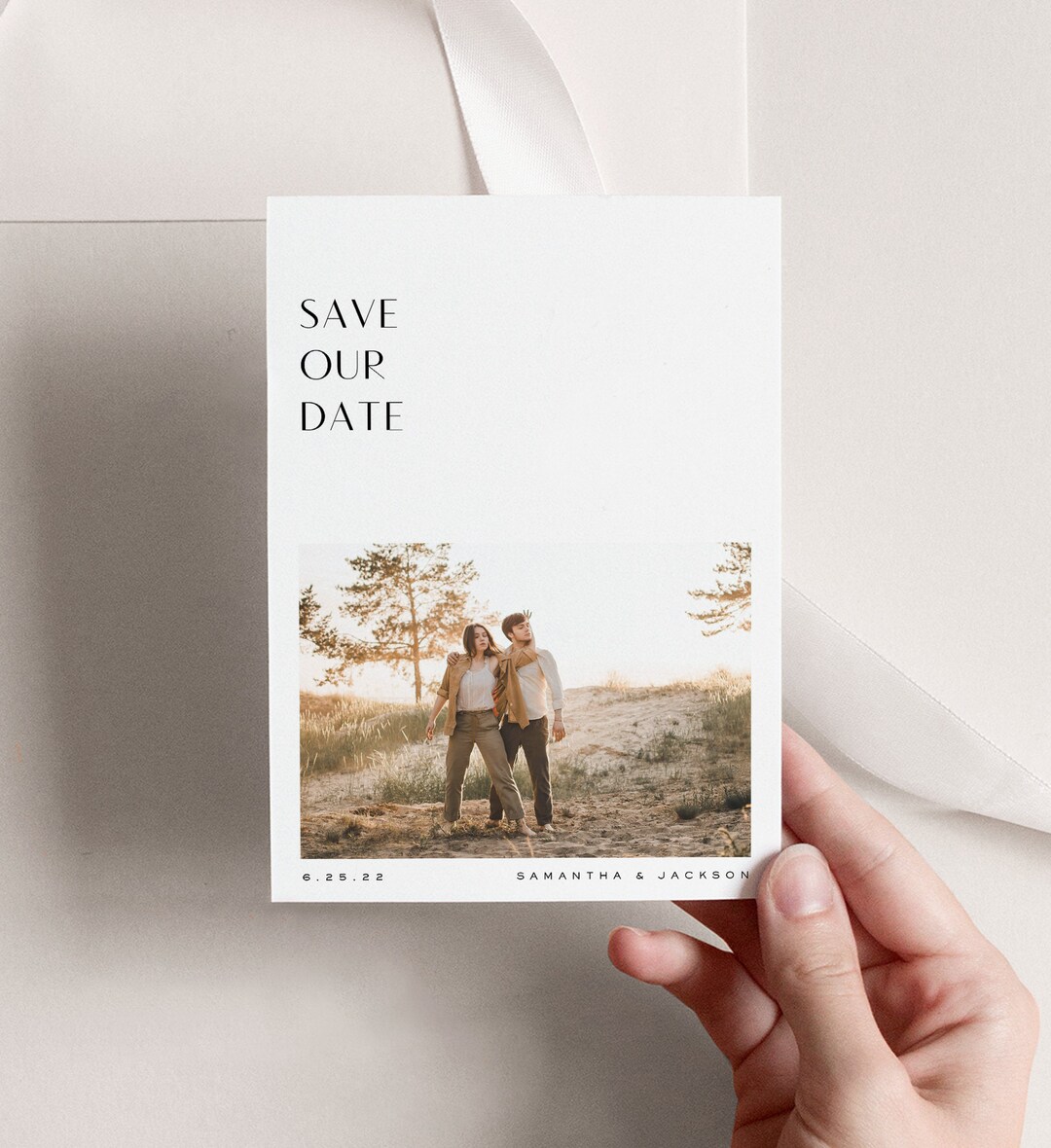 Simple Save the Date Template, Minimalist Save the Date Template, Save ...