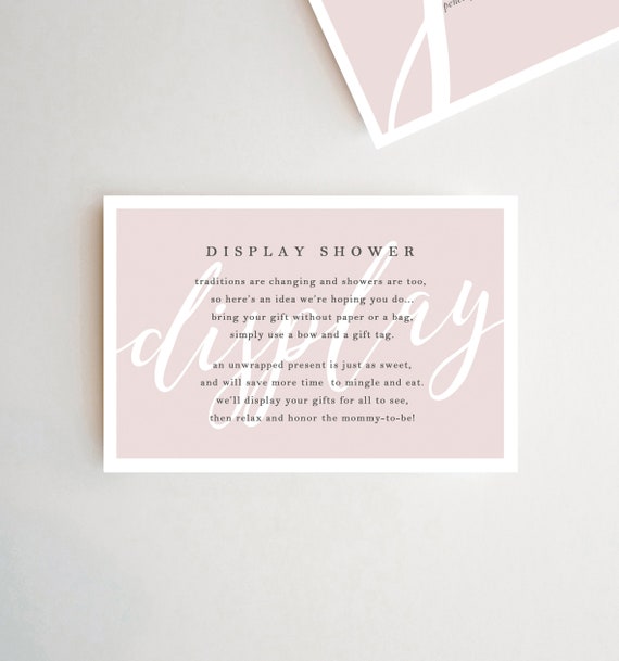 Pink Display Shower Insert Display Shower Card Display Shower - Etsy