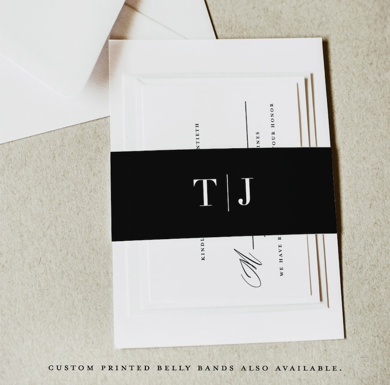 Classic Formal Modern Printed Elegant Bold Wedding Invitation | Etsy