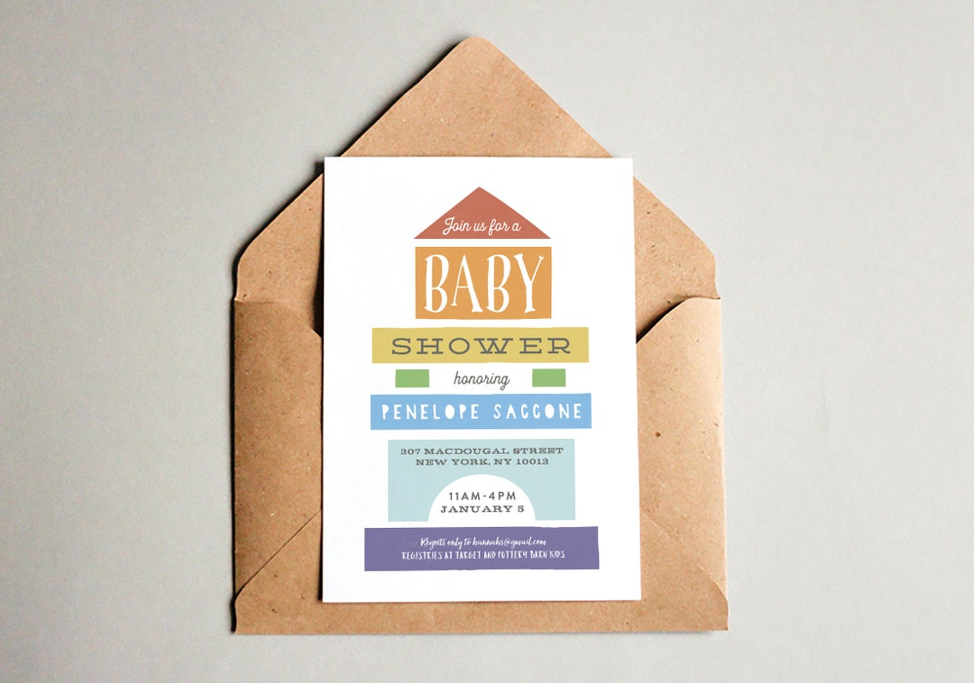 Simple Baby Shower Invitation, Baby Shower Invitations Gender Neutral ...