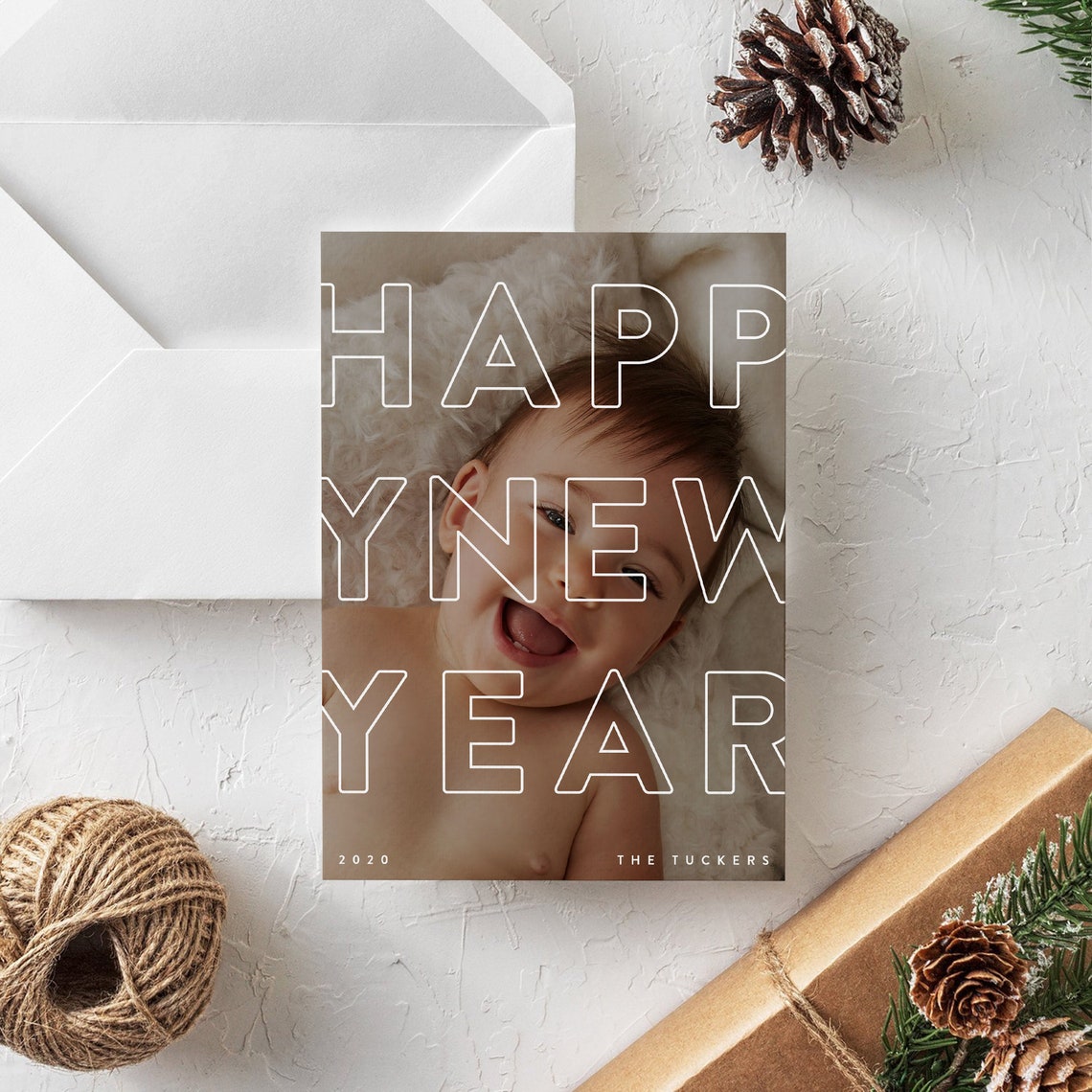 New Year Card New Year Cards Template Photo New Year Card - Etsy