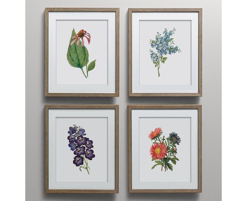 Botanical Print Set Unique Botanical Prints Home Decor Wall | Etsy