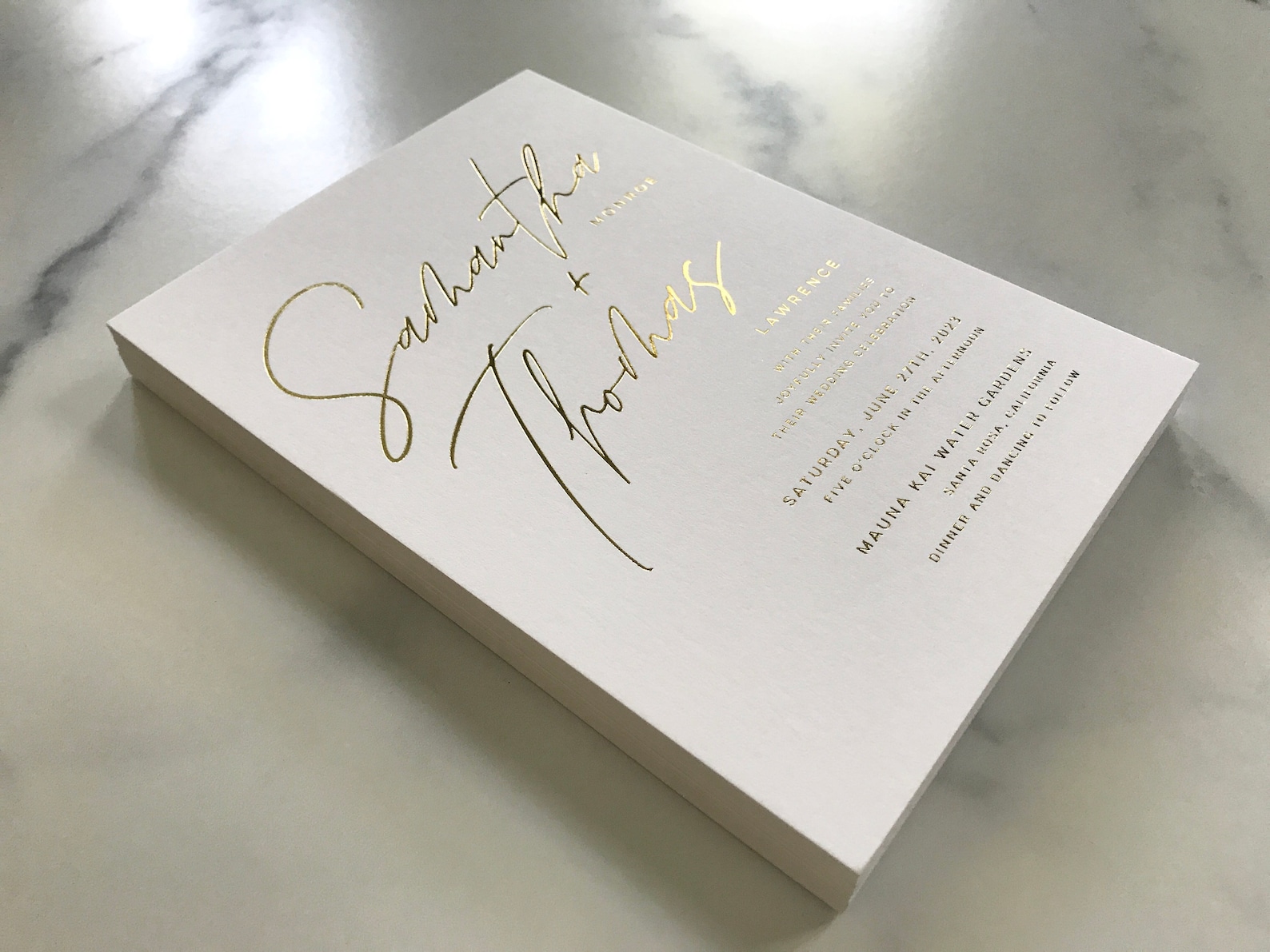 Gold Foil Wedding Invitation, Foil Wedding Invitation, Foil-pressed ...
