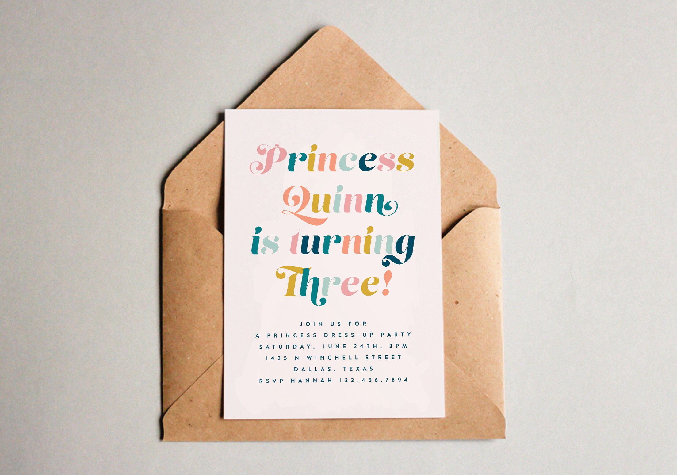 Princess Invitation Princess Dress up Party Invitation - Etsy