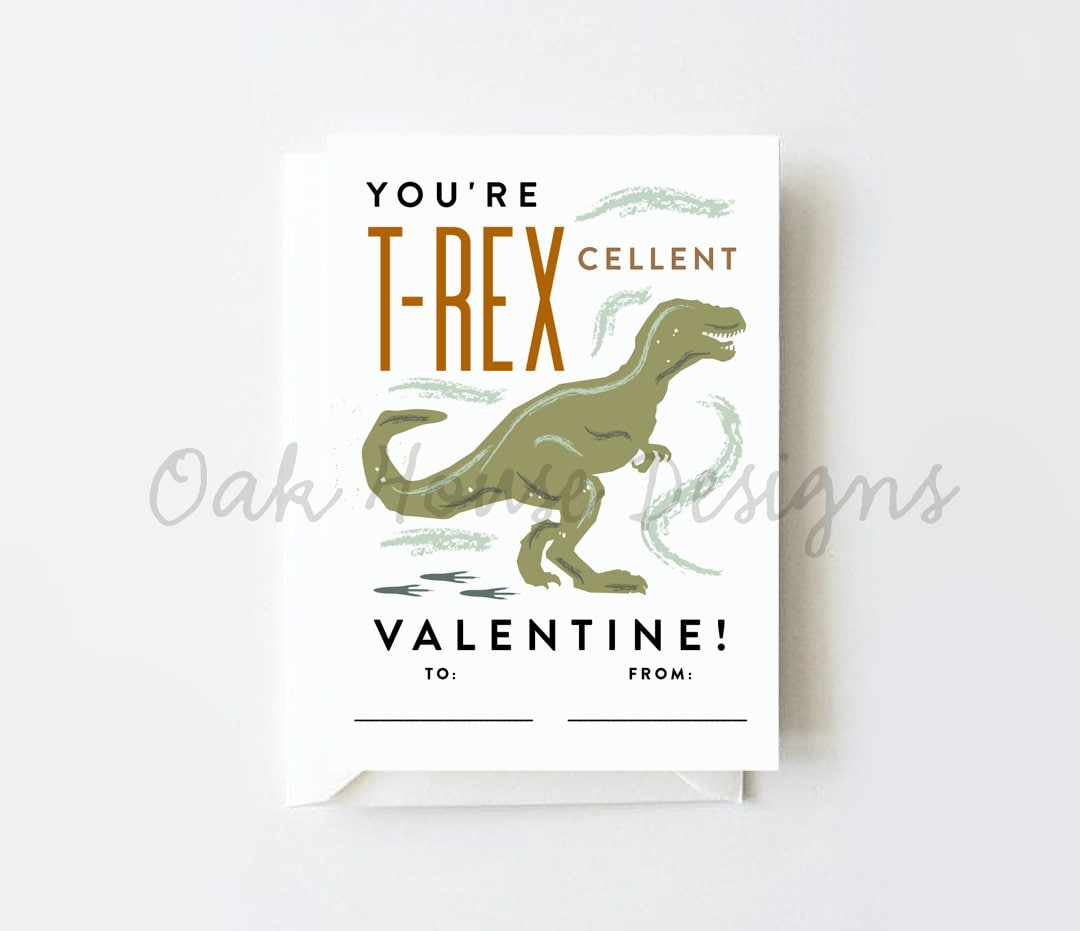 Dinosaur Valentine for Kids,printable Valentine Cards for Kids ...