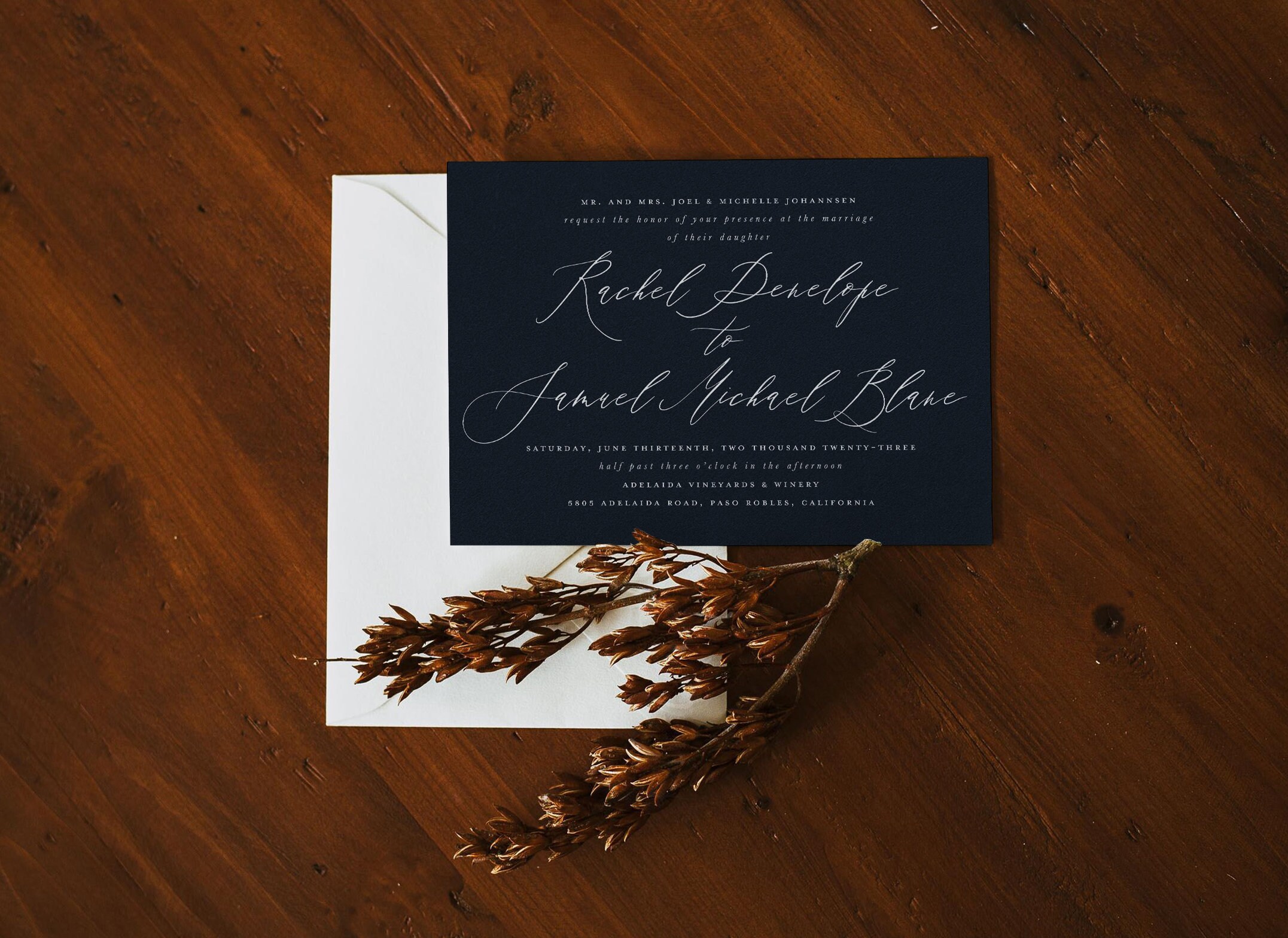 Navy Blue Wedding Invitations Navy Blue Invitation Navy Blue - Etsy