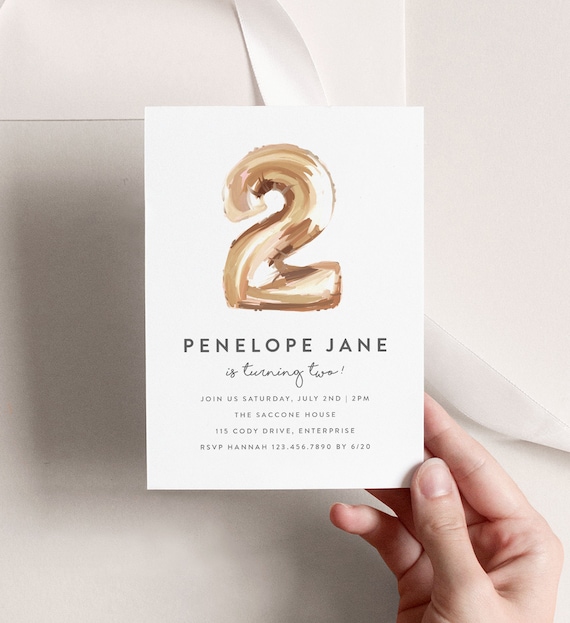 Second Birthday Invite 2nd Birthday Invitations for Girls 2nd - Etsy