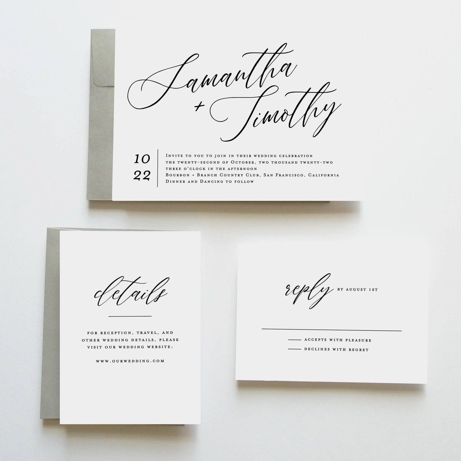 Simple Wedding Invitation Wedding Invitation Template Wedding - Etsy