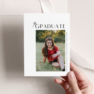 Graduation Template With Photo Card Editable Templett Senior Printable ...