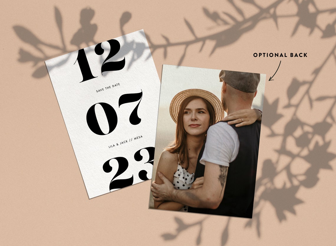 Typographic Save the Date Templett Modern Save the Date Template Save ...
