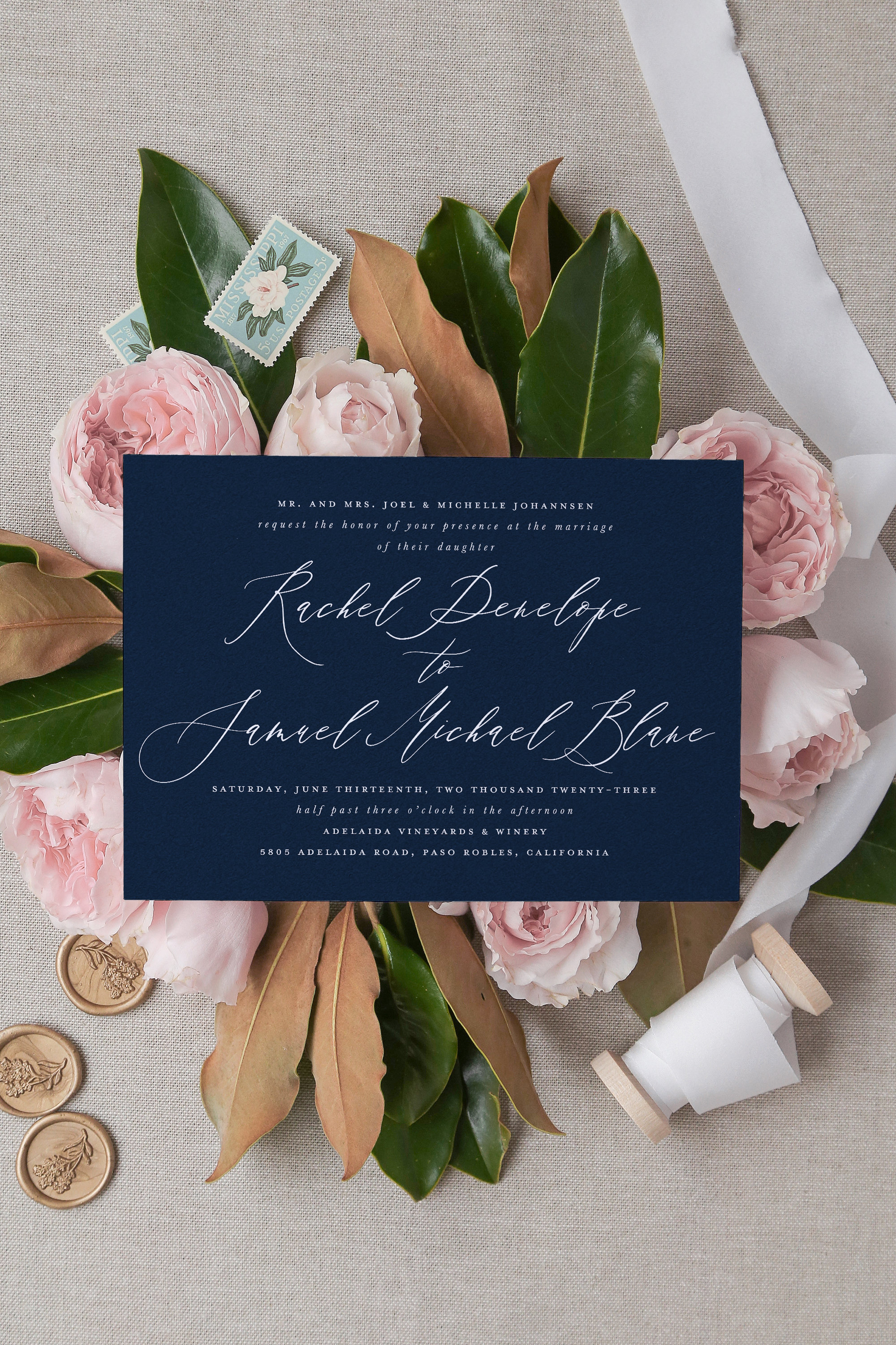 Navy Blue Wedding Invitations Navy Blue Invitation Navy Blue - Etsy