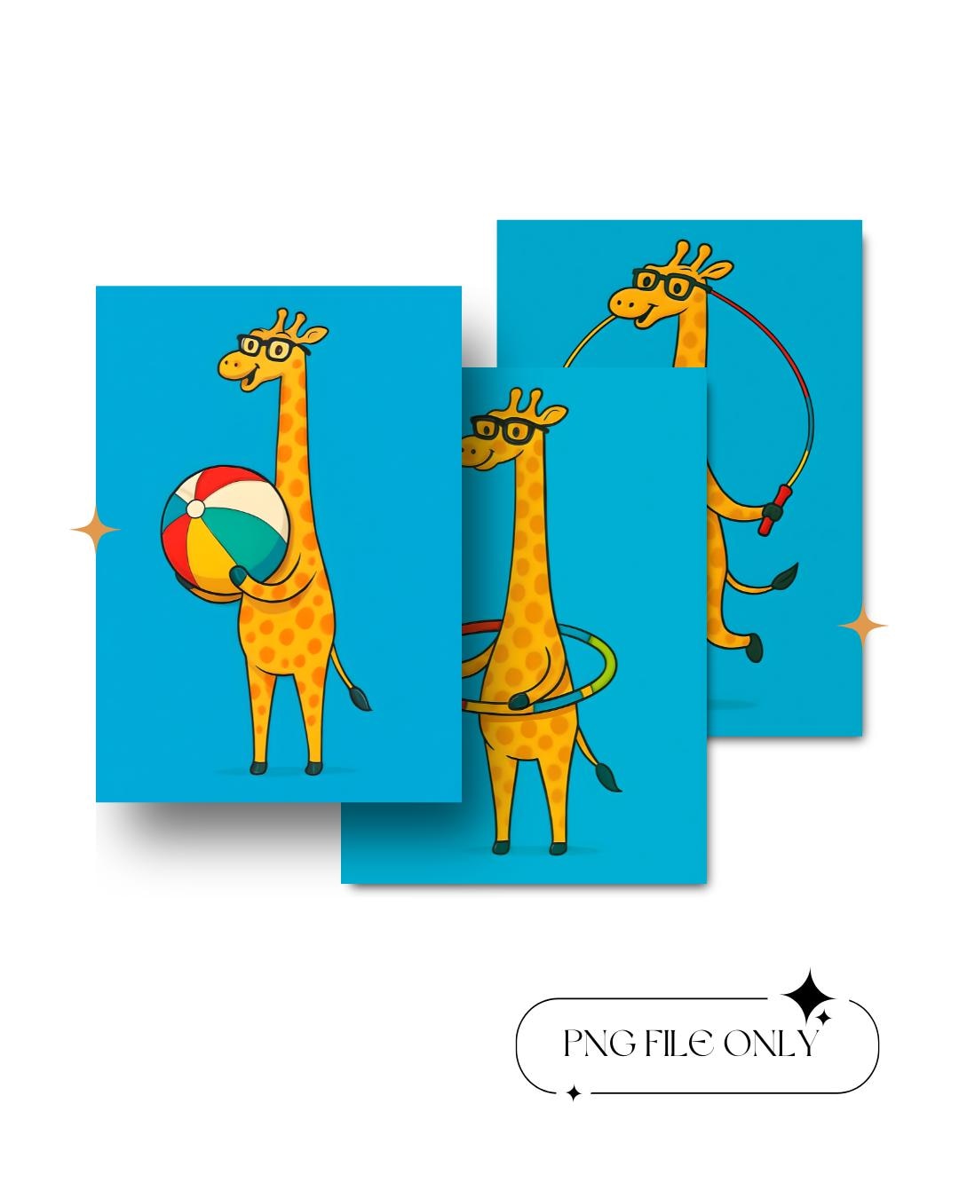 Playful Giraffe Movement Posters, Early Childhood Physical Activity, PE ...