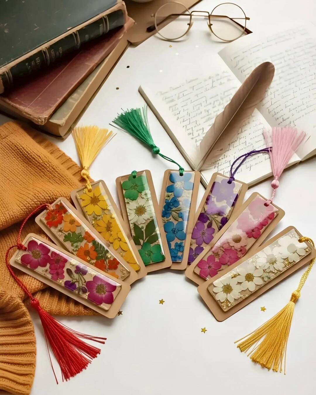 Customized Pressed Flower Bookmark - Etsy