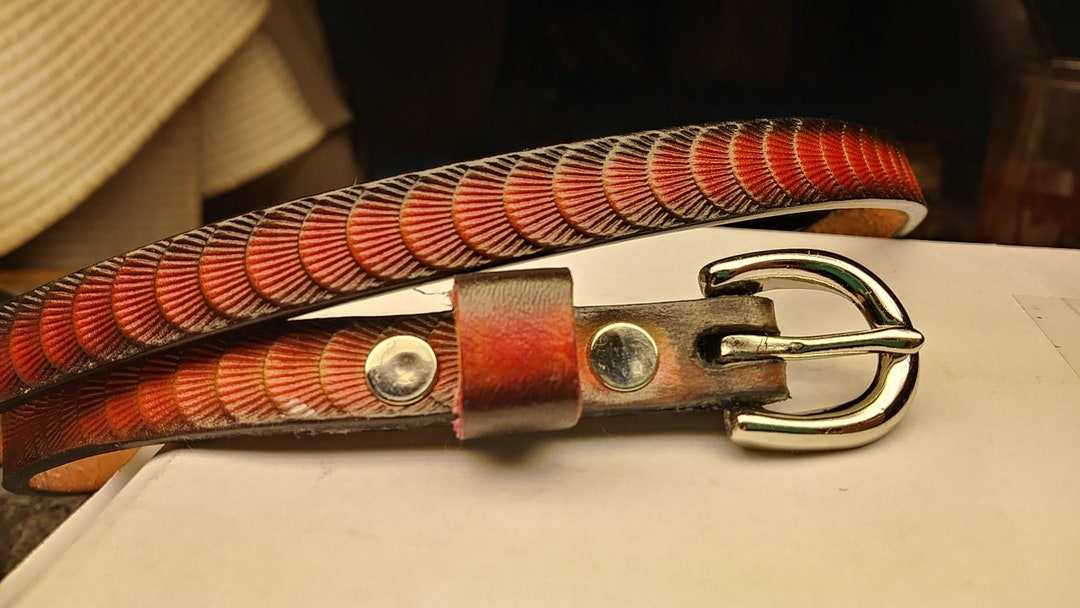Handmade Leather Skinny Belt for Men or Women, British Tan & Black ...