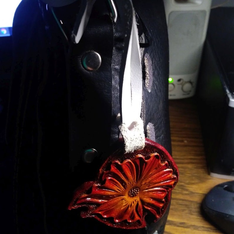 Handmade Leather Flower Charm Flower Zipper Pull Floral - Etsy