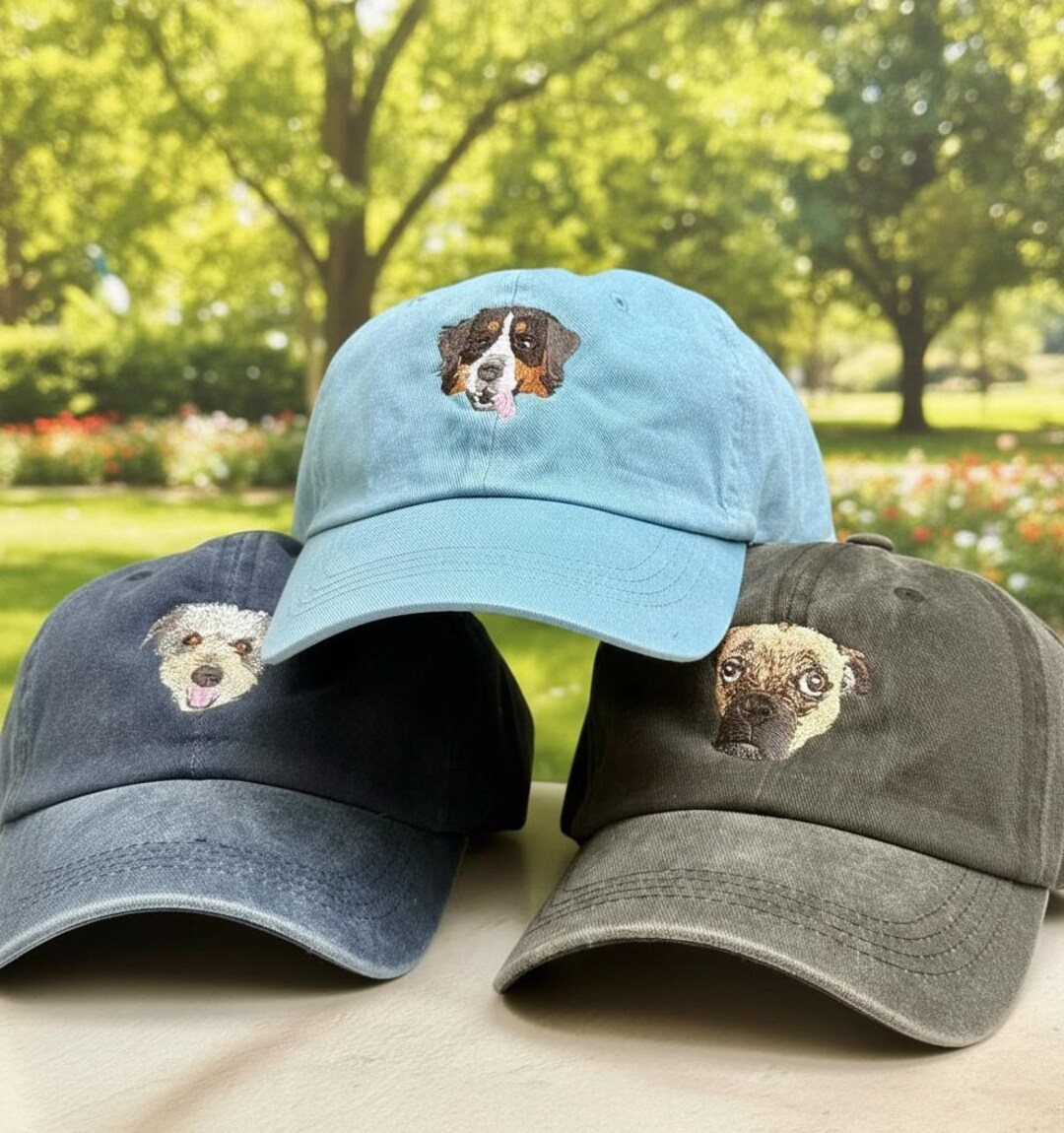 Custom Embroidered Dog Hat From Photo, Personalized Pet Portrait ...
