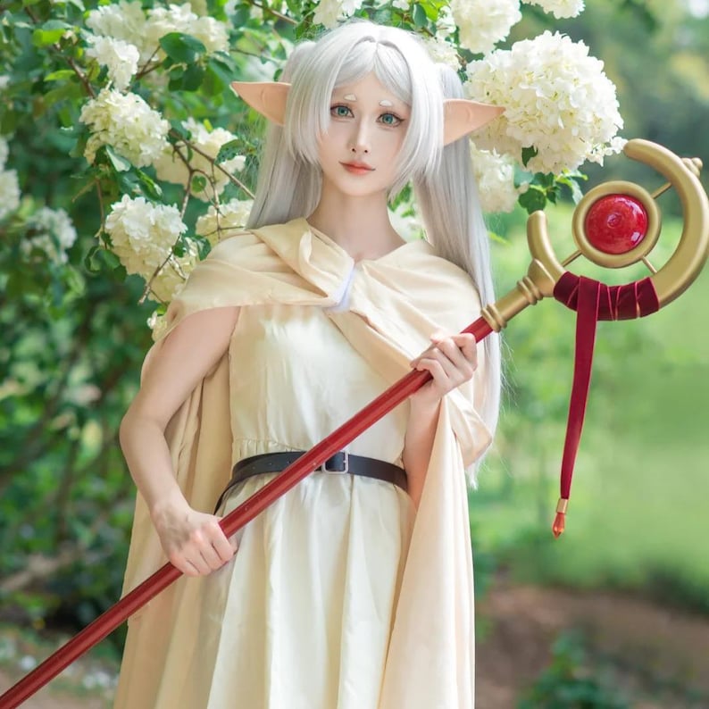 Frieren Cosplay, Frieren Spiritual Practice Full Set, Elf Mage Robe ...