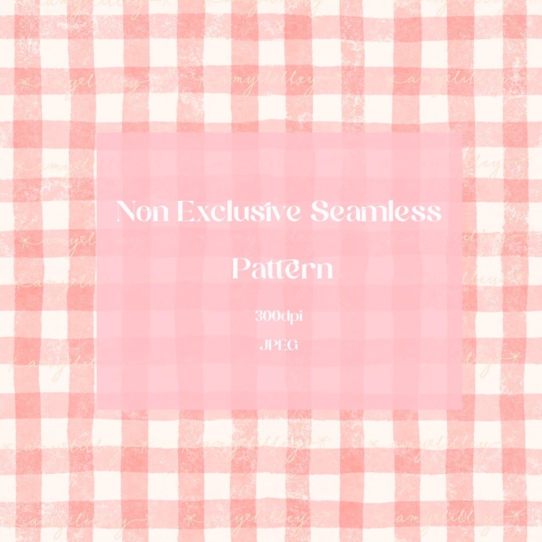 Cute Pink Gingham Pattern - Seamless Pattern File for Fabric - Hand ...