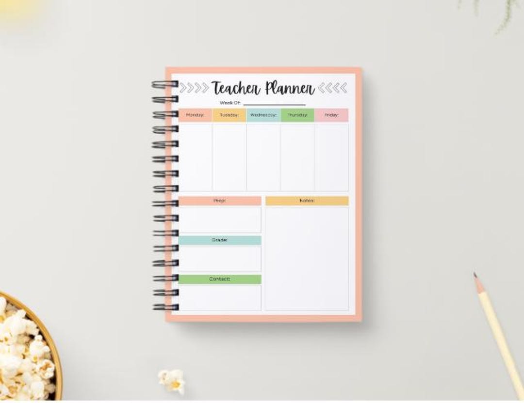 Colorful Digital Teacher Planner | Simple Printable Lesson Plan ...