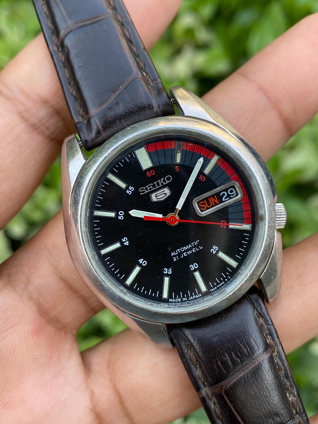 Rare vintage SEIKO 5 Speed Racer Automatic SNK375 Ref No 7s26-01V0 A4 ...