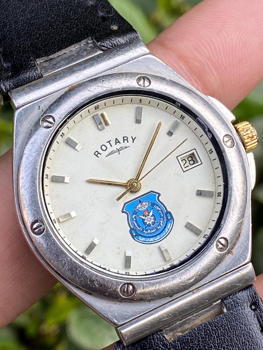 Vintage Rare Rotary Royal Saudi Air Force (RSAF) Gifted Logo White Dial ...