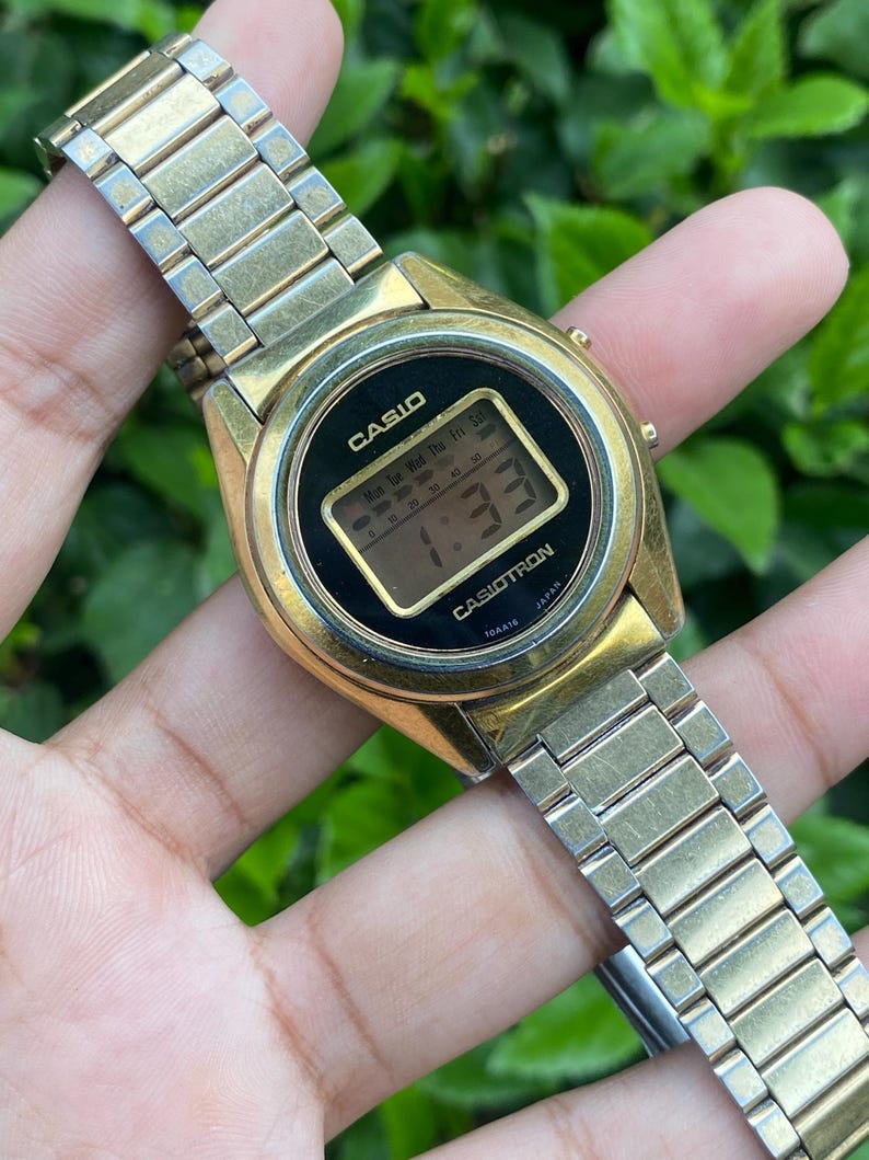Vintage Rare Casio Casiotron Digital Quartz GR-14 Gold Plated Classic Wristwatch for Men's - Etsy